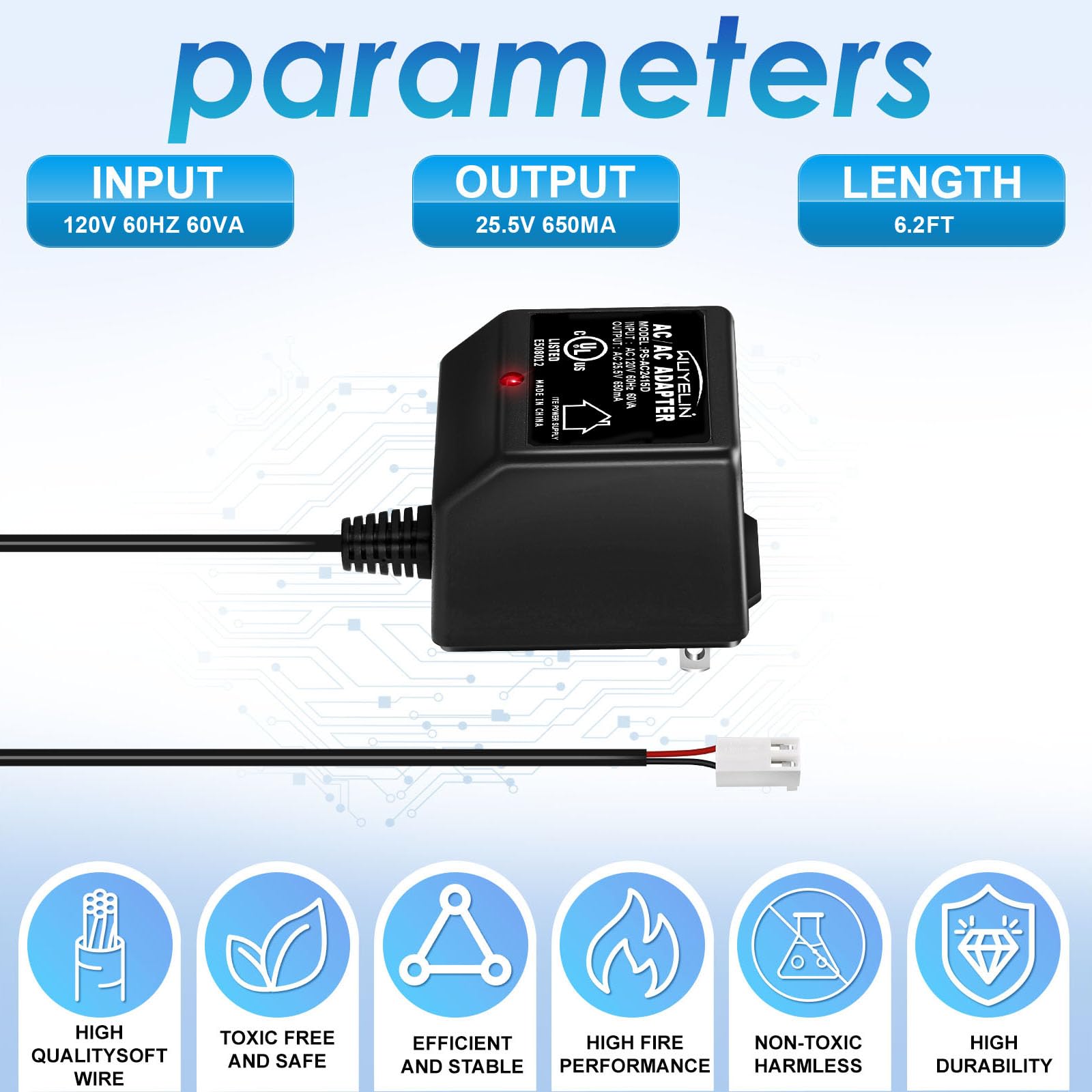 Snapklik.com : 255V AC 650mA Sprinkler Timer Power AdapterReplacement ...