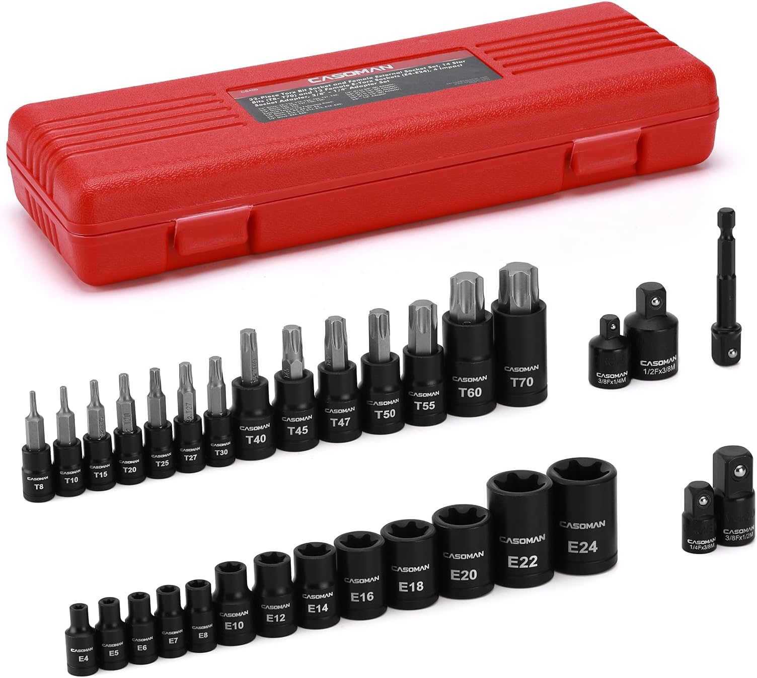 HORUSDY 31-Piece Torx Bit Socket and Female External Socket Set | 14 ...