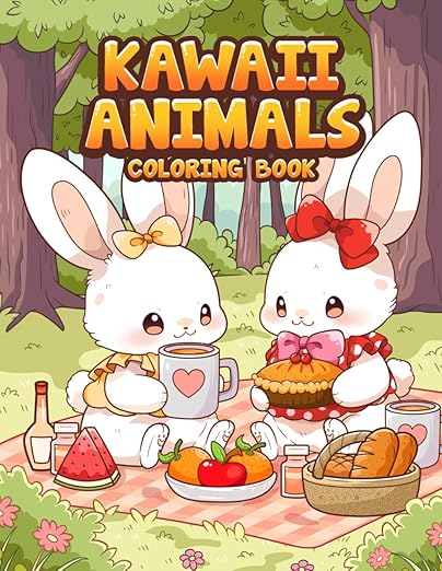 Amazon.com: Kawaii Animals Coloring Book: Cute Whimsical Animals ...