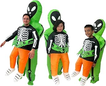 Disfraz Inflable Traje Halloween Alien Raptor Huesos Niños/Adultos ...