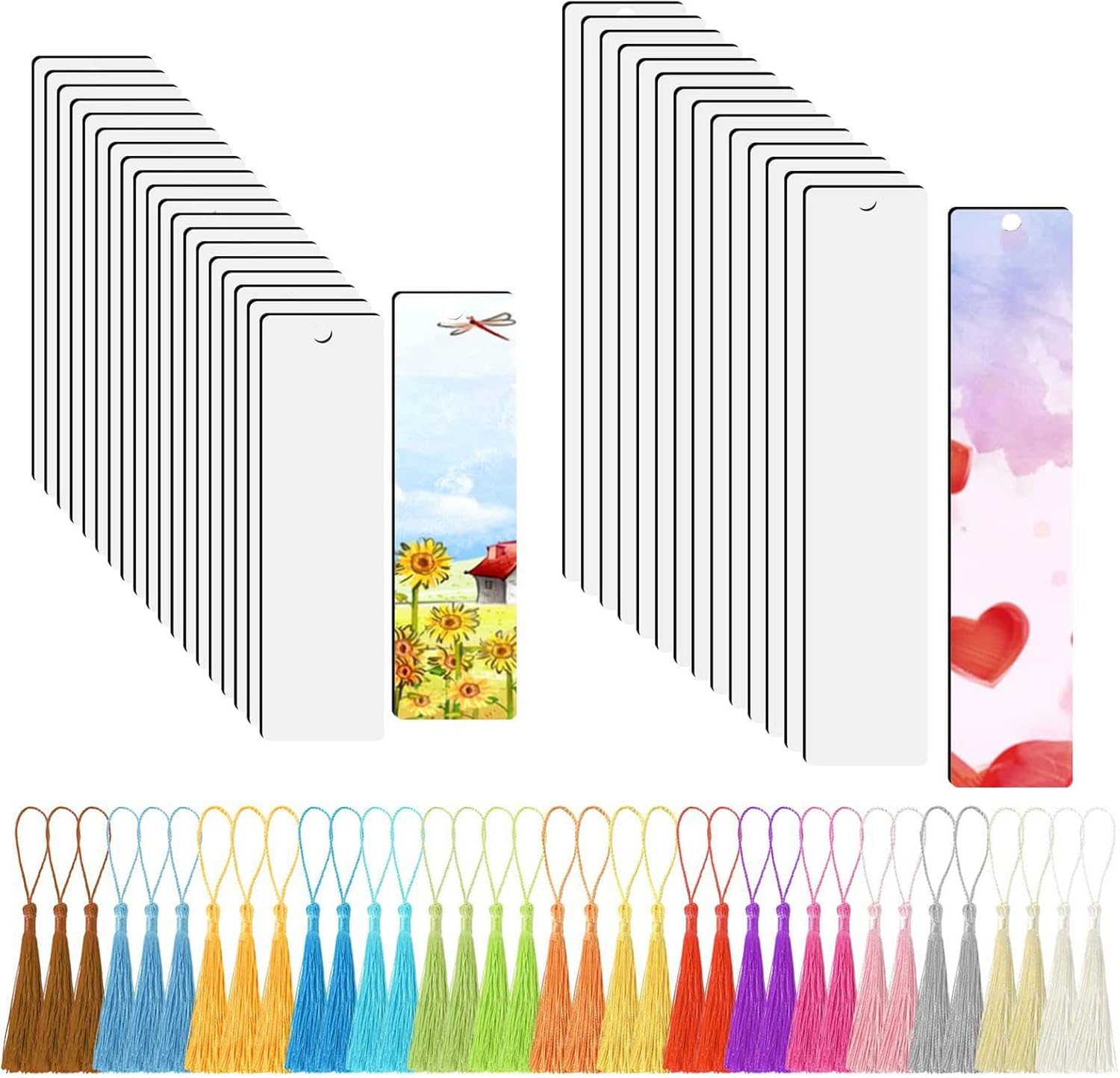 Amazon.com: Blank Bookmarks Sublimation Paper Bookmarks Heat Transfer ...
