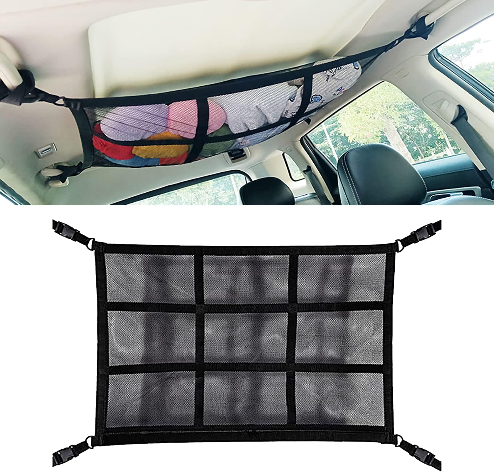 Amazon.com: Car Ceiling Storage Cargo Net, 31.5 * 21.6in Car Roof Mesh ...