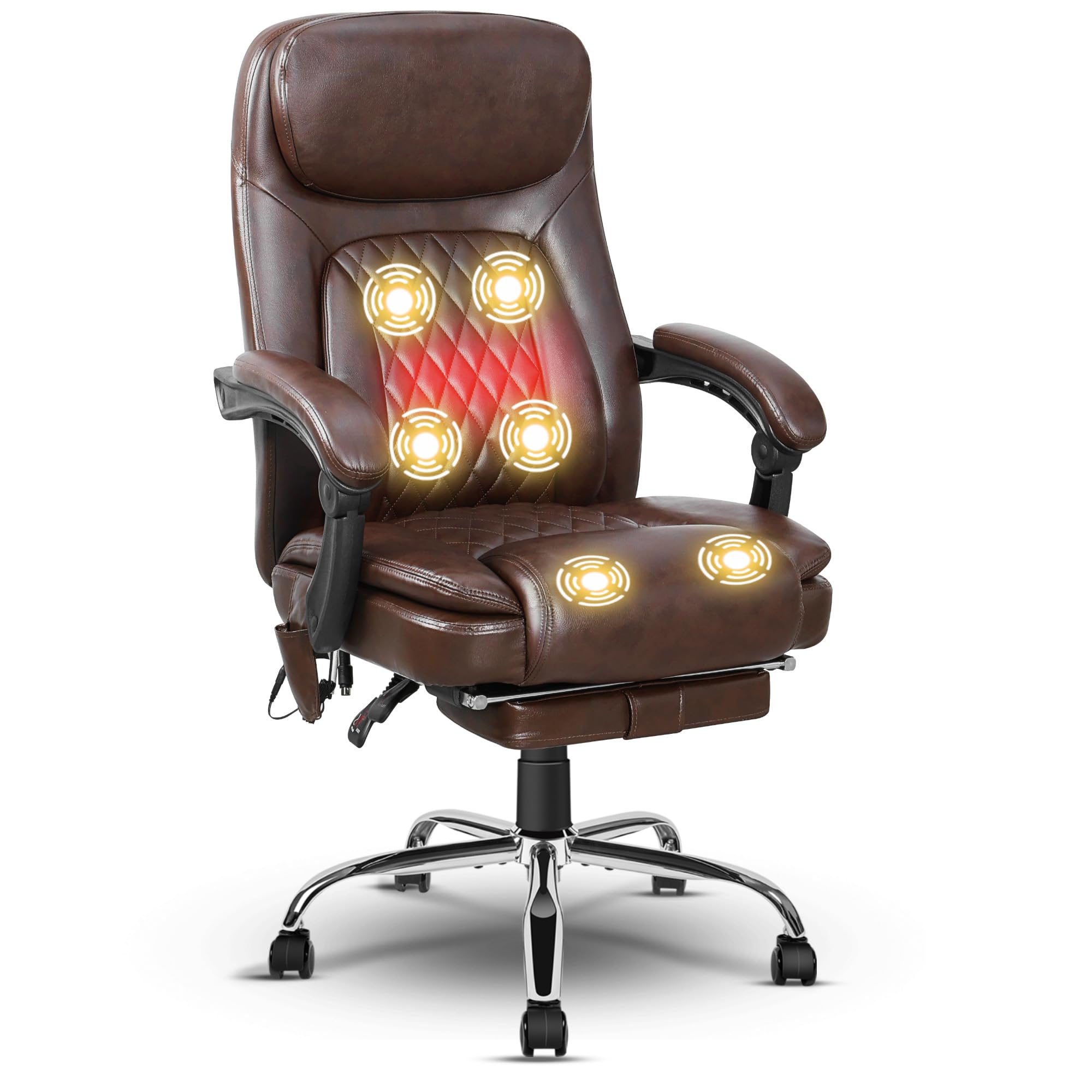 Amazon.com: jamege 6 Point Vibrating Massage Office Chair, Faux Leather ...