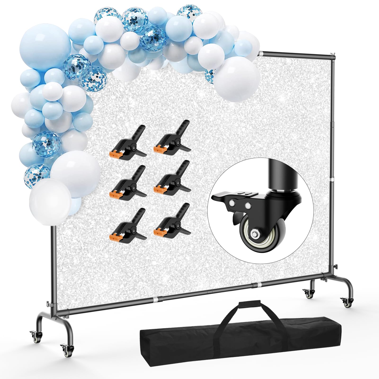 Amazon.com : GLOSHOOTING 10x7.5ft Backdrop Stand with Wheels, Heavy ...