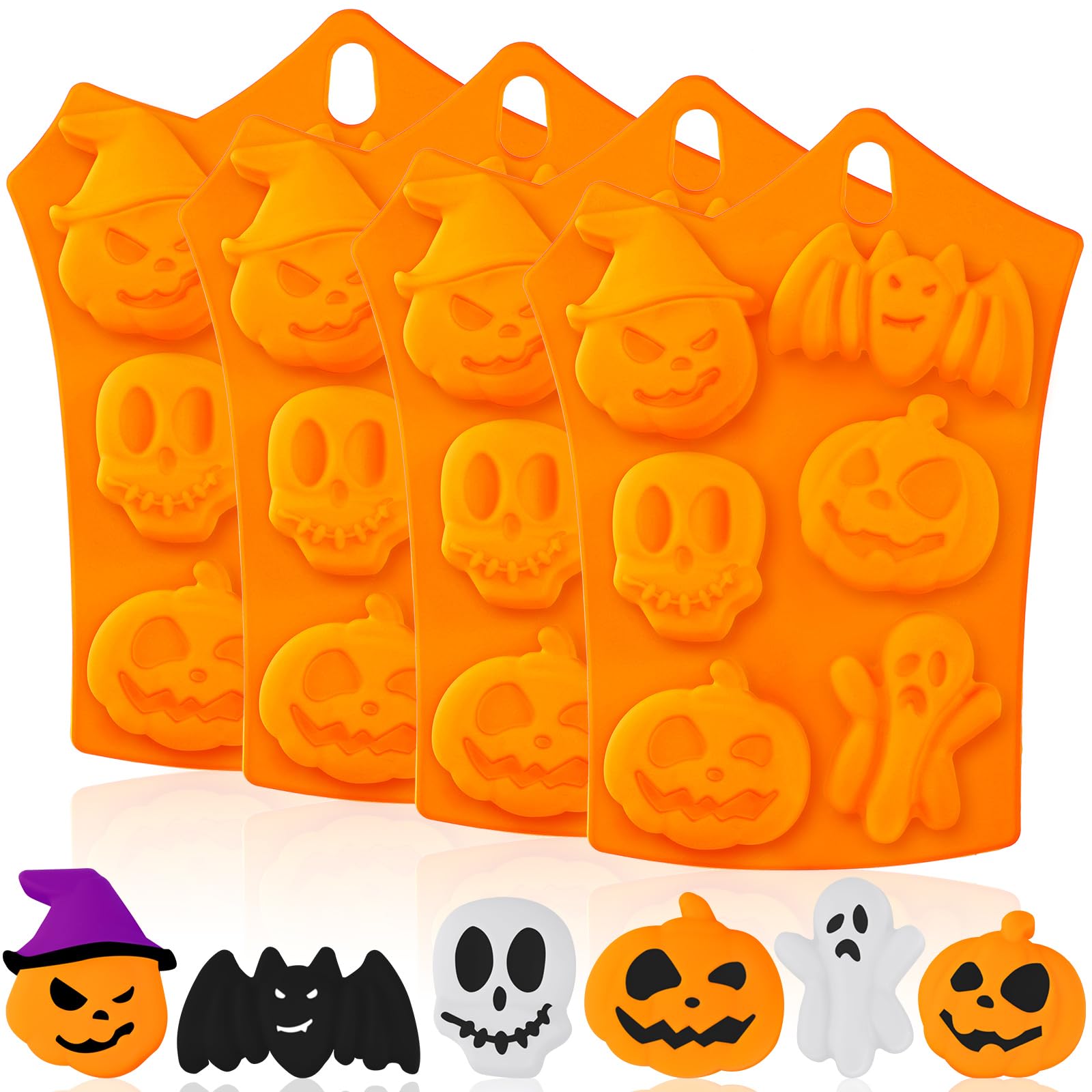 Amazon.com: 4 Pack Halloween Silicone Molds for Chocolate Cake 3D ...