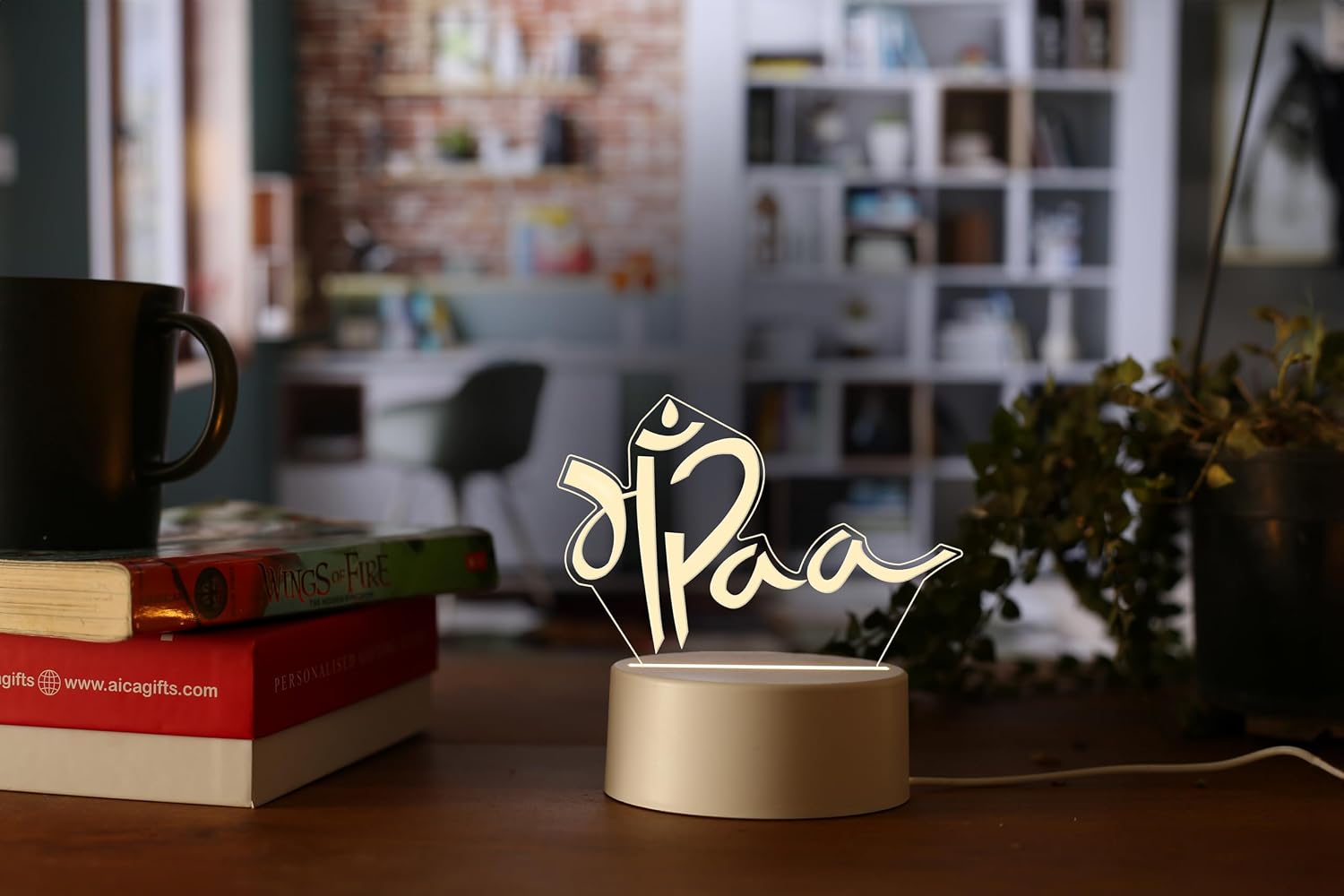 AICA Maa Paa (Mom Dad) Led Lamp (White Base) | Birthday Anniversary ...