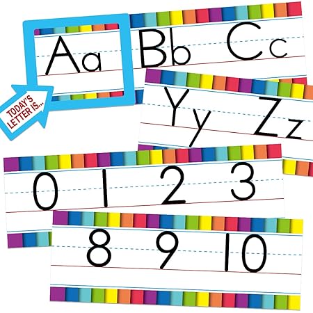 Amazon.com : Alphabet Bulletin Board Strips Set Alphabet Wall Strip ...