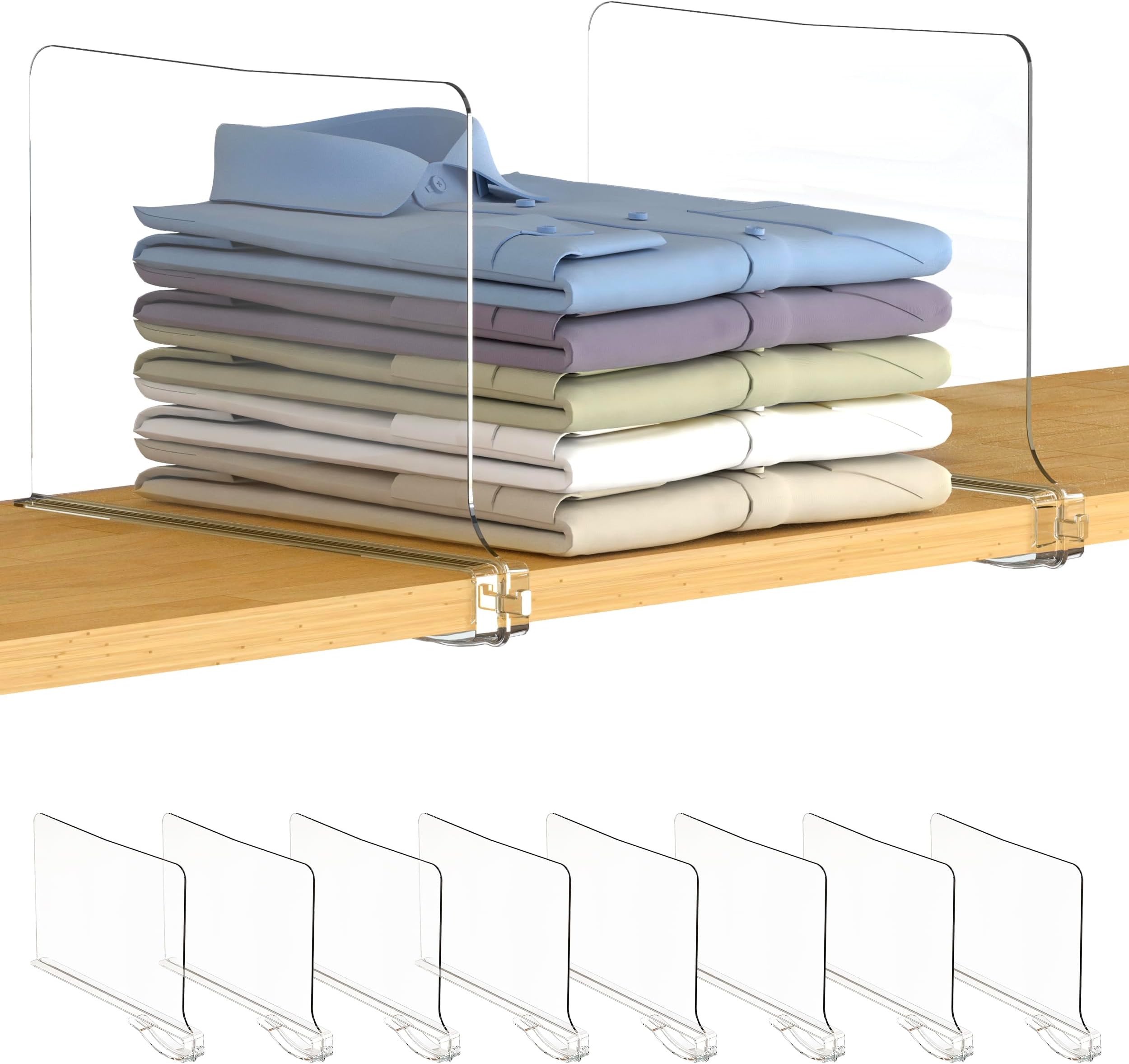 Amazon.com: Utopia Home 8 Pack Acrylic Shelf Dividers for Closet ...
