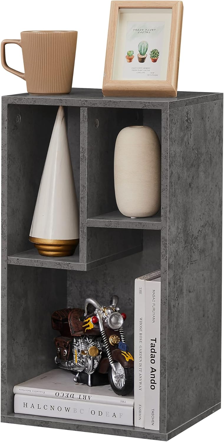 Amazon.com: VECELO Small Bookshelf, 3 Cube Shelf, Fits Tallest ...