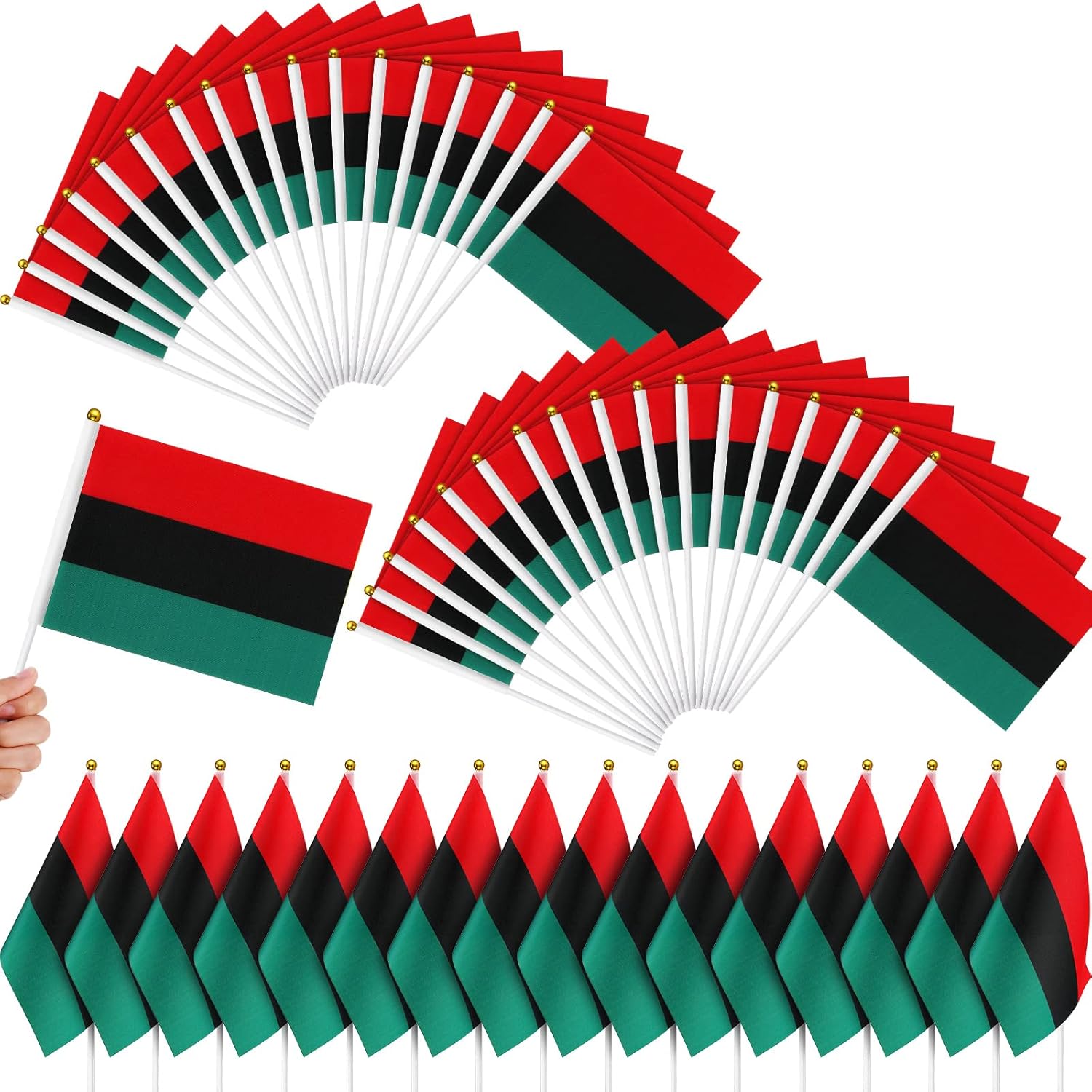 Amazon.com: Chunful 100 Pcs Black History Month Flag African Afro ...