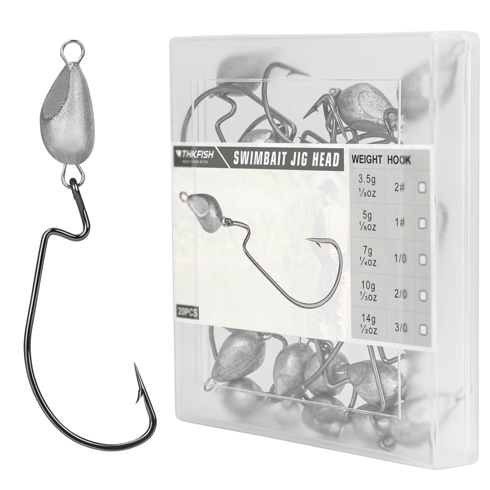 Snapklik.com : Fish Eye Swimbait Jig Heads, 20PCS Weighted Swimbait Jig ...