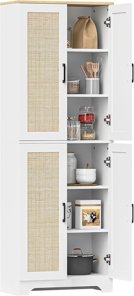 HOMCOM Kitchen Pantry Cabinet, 67" Tall Pantry Storage Cabinet ...