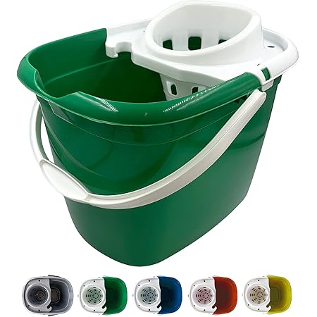Colour Coded Mop Buckets − 12L Mop Bucket with Wringer and Easy Carry ...
