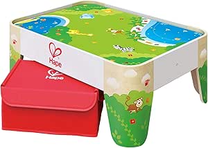 Hape Railway Play Table | Kids Table with Fabric Storage Box for Train ...