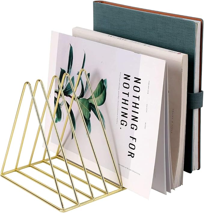 Amazon.com: PENGKE File Organizer Triangle Iron Desktop Storage Book ...