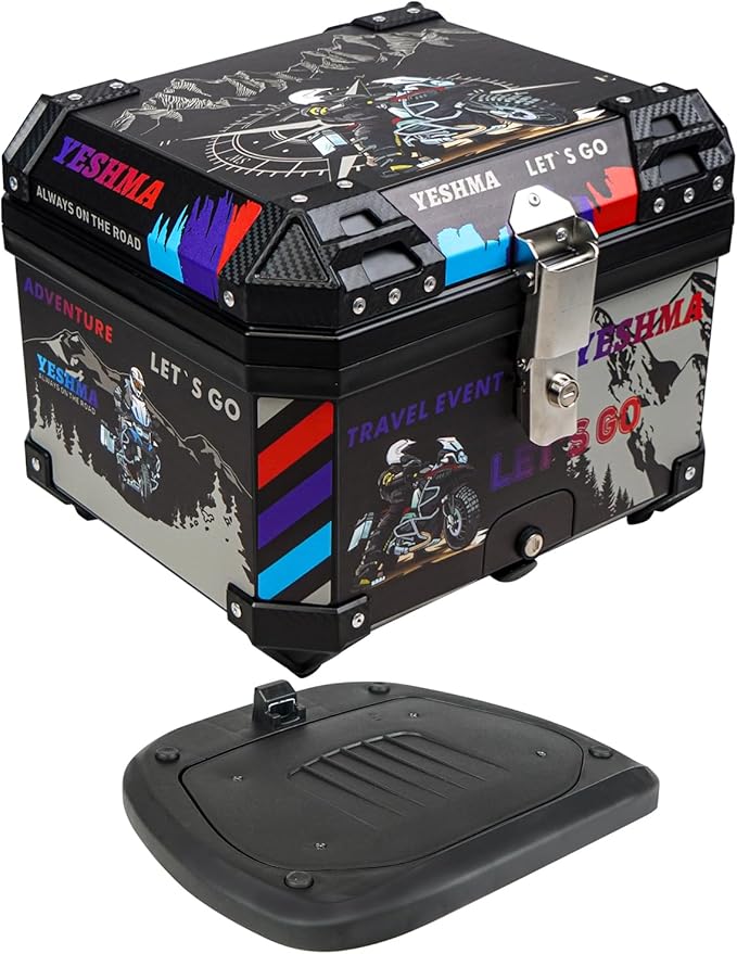 Amazon.com: YESHMA Motorcycle Top Case,45L Universal Motorbike Tail Box ...