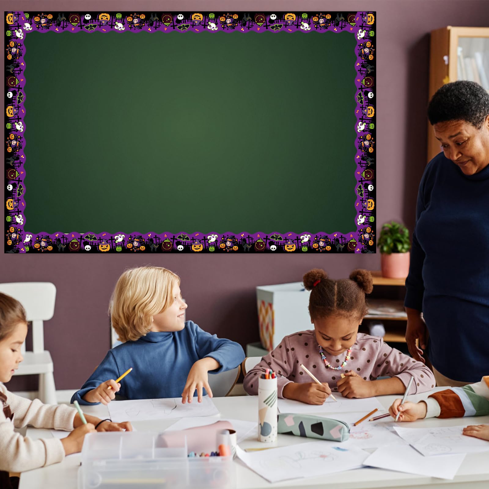 Snapklik.com : Halloween Bulletin Board Borders, 65.6Ft Cartoon Pumpkin ...