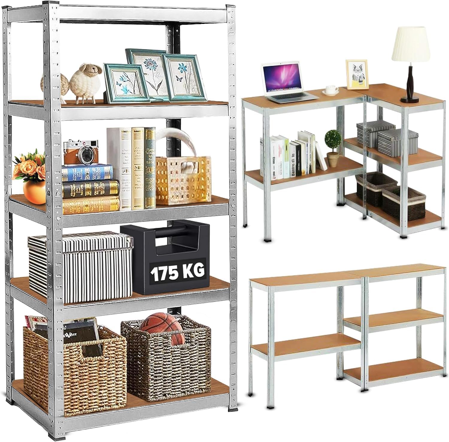 XXR Heavy-Duty 5-Tier Garage Storage Shelf – Premium Metal & MDF ...