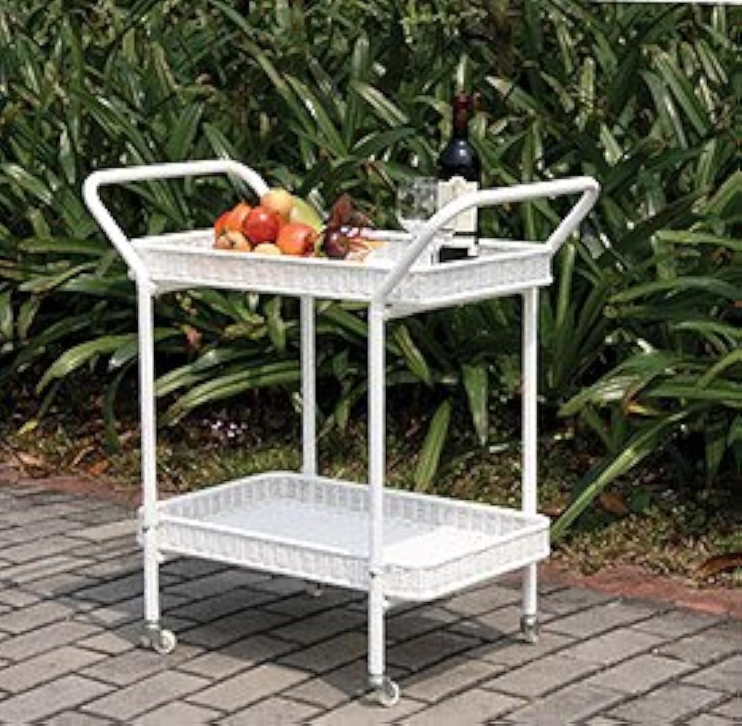 Amazon.com : Jeco Outdoor Resin Wicker Serving Cart : Outdoor And Patio ...
