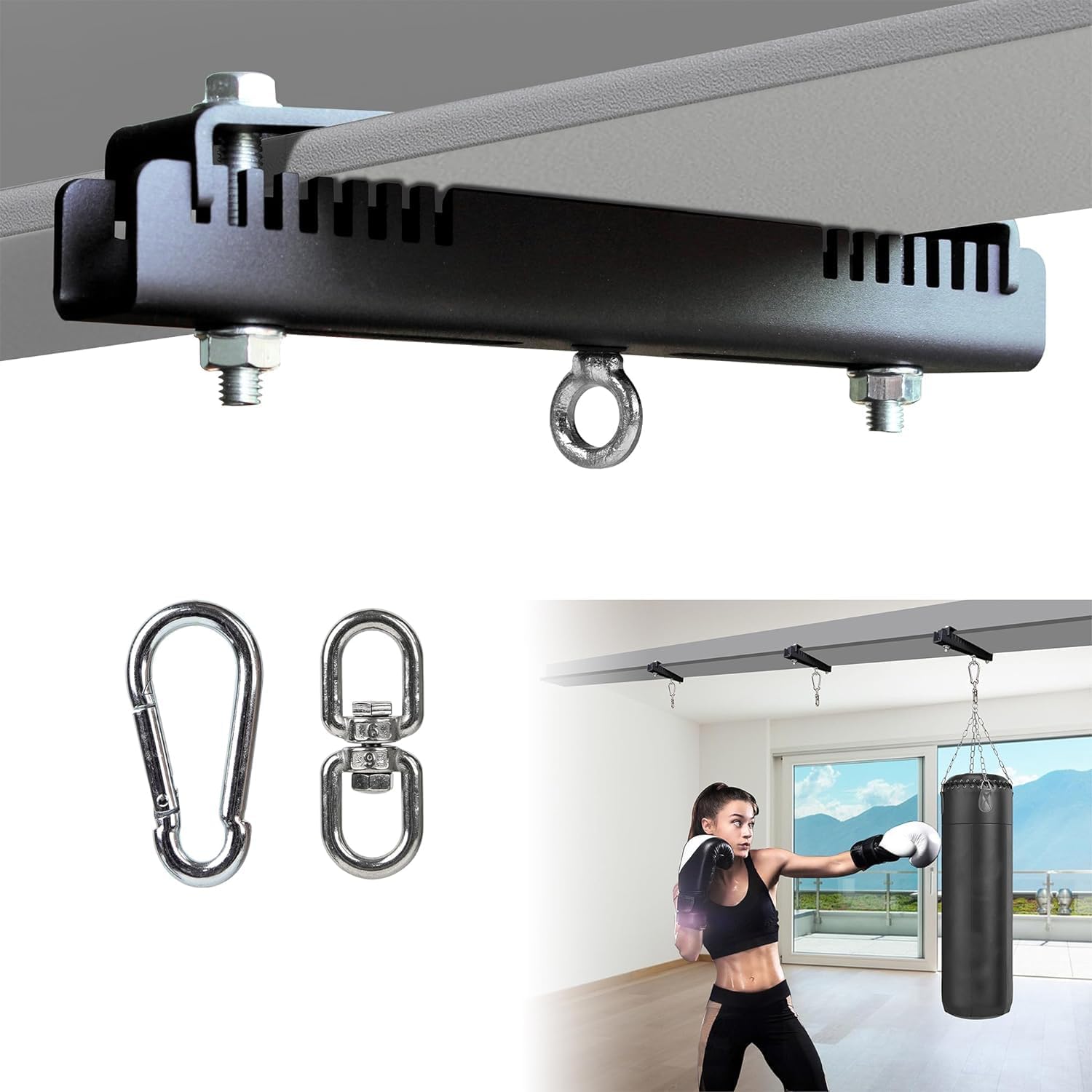 VANROUG Heavy Duty Steel Beam Clamp,Heavy Bag Mount,Heavy Bag Hanger ...