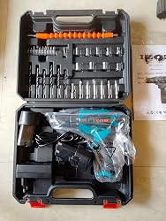 IZOM 12v Cordless Drill Set(Set of 38 in Blow Mould Case,Blue) : Amazon ...