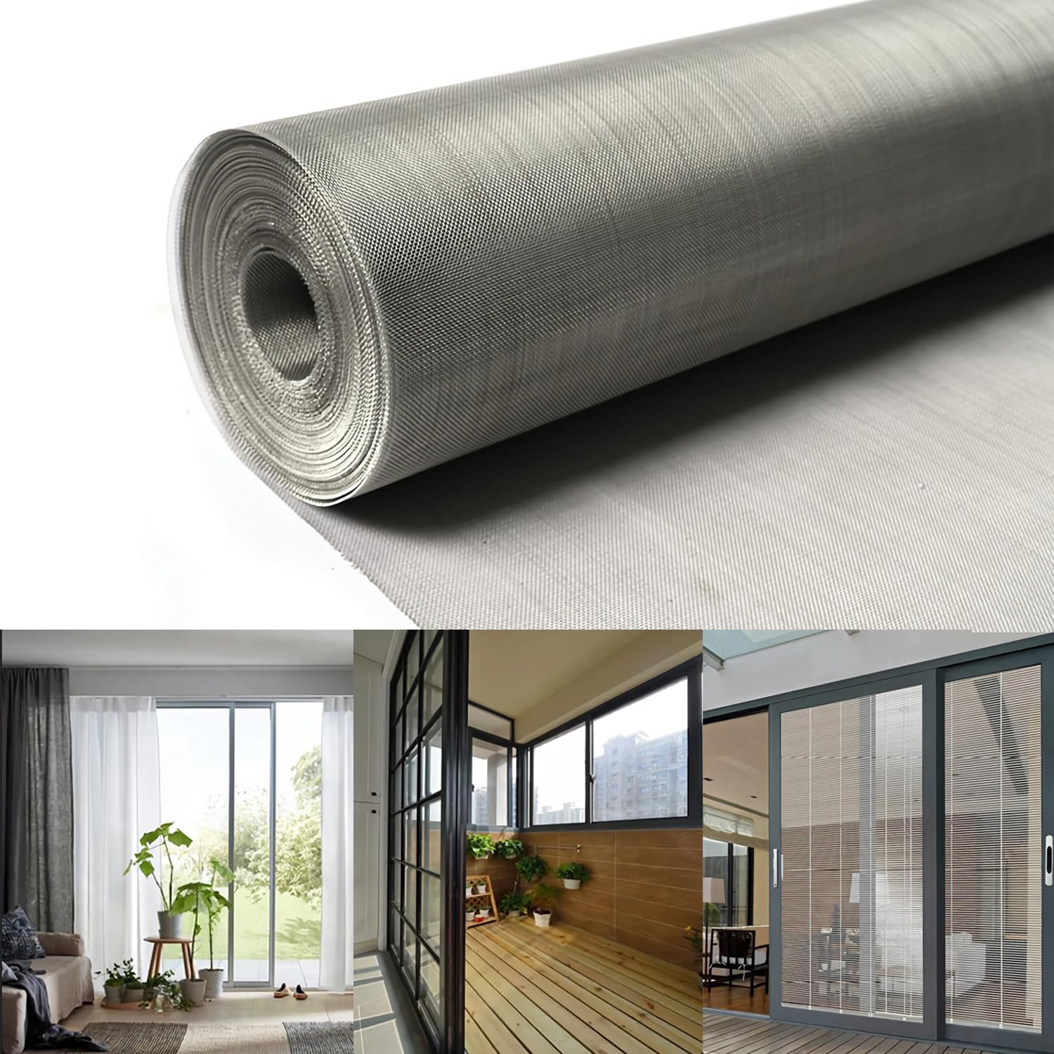 Snapklik.com : 304 Stainless Steel Window Screen Roll 47IN X 98FT Metal ...