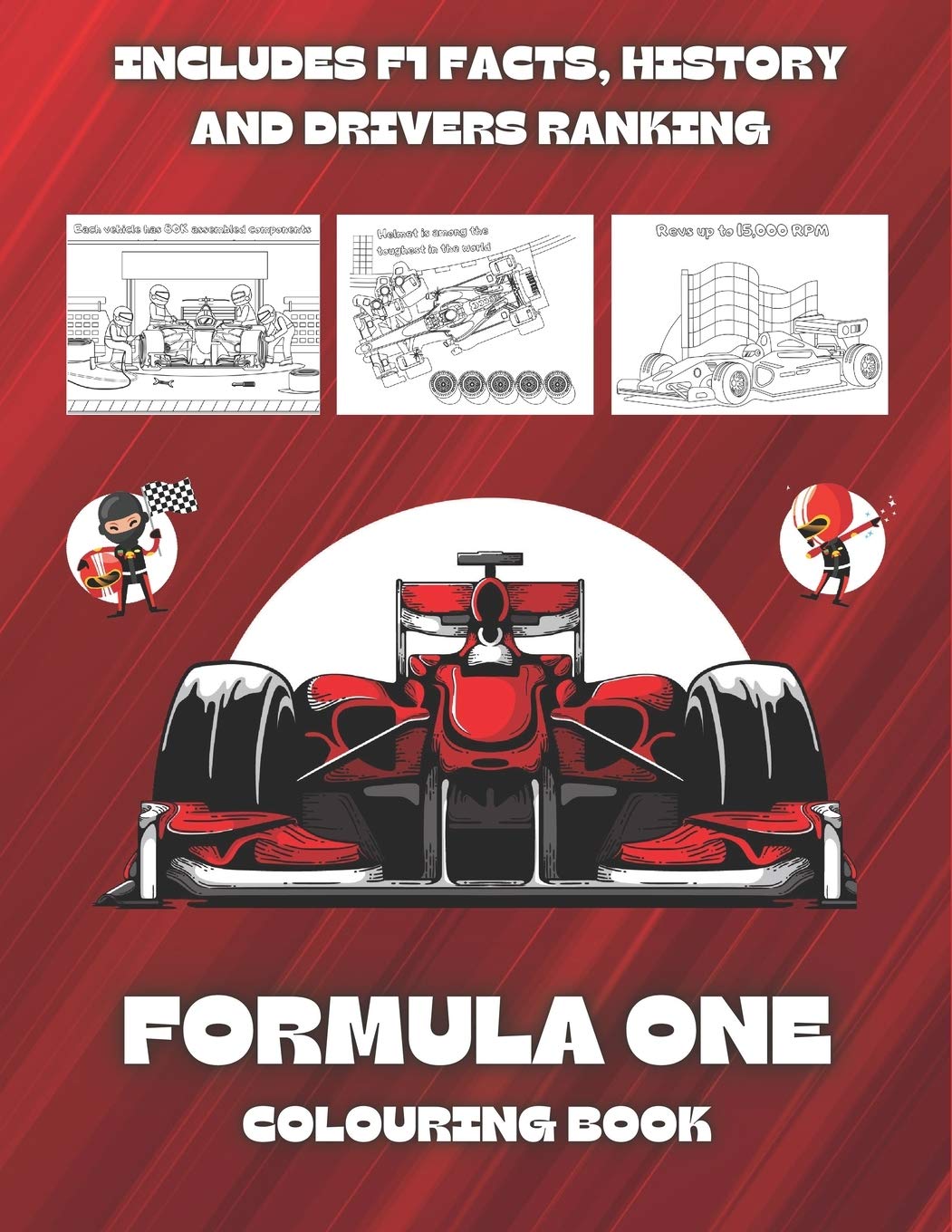 Buy Formula One Colouring Book: Motorsport Coloring Pages for Kids and ...