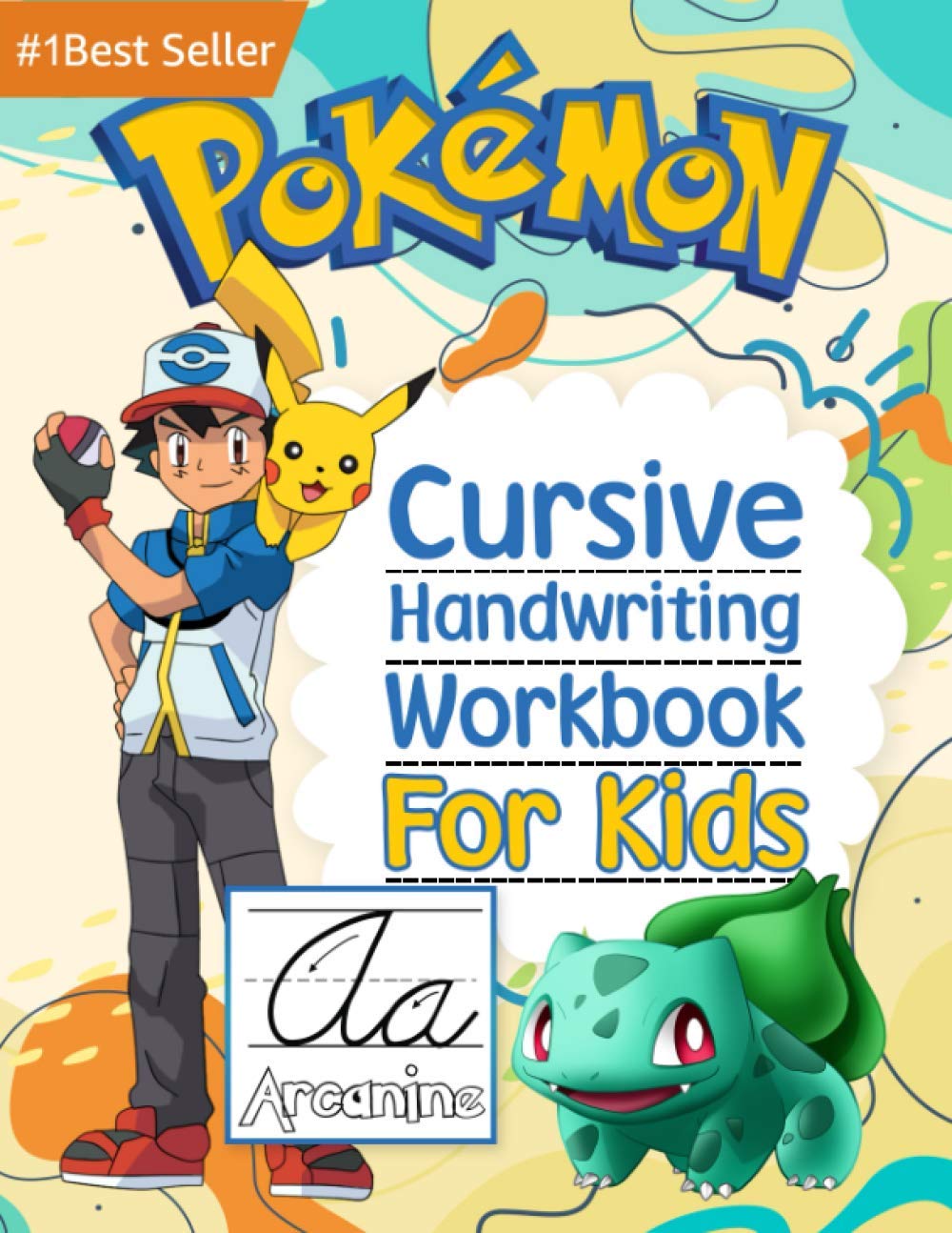Cursive Handwriting Pokemon Workbook For Kids 3 In 1 Letters ...