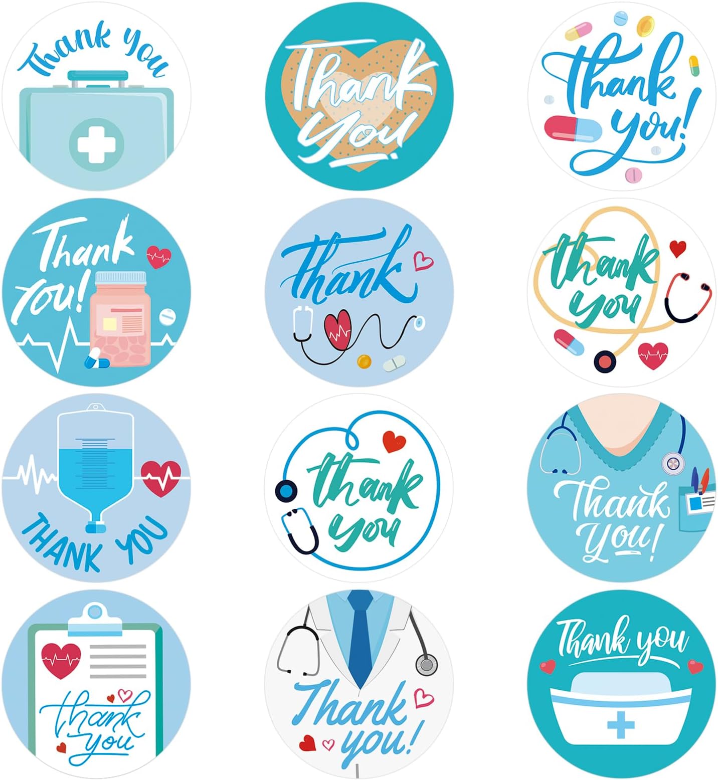 Amazon.com: Happy Nurses Week Nurse Appreciation Themed Stickers, 40 2 ...