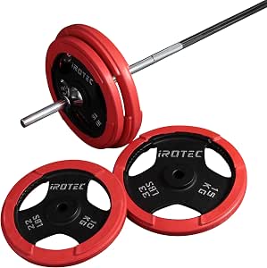 Amazon.co.jp: IROTEC Rubber Barbell 132.2 lbs (60 kg) Set / Barbell Set ...