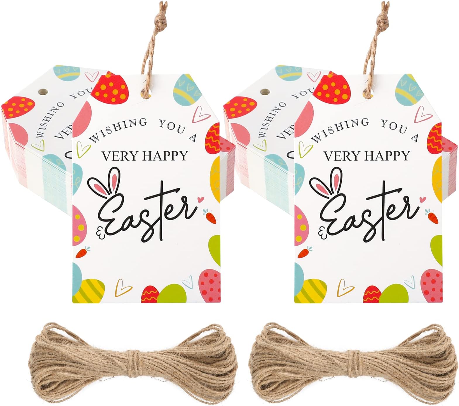 Amazon.com : Easter Bunny Tag Favor Decoration- 50pcs Easter Rabbit ...