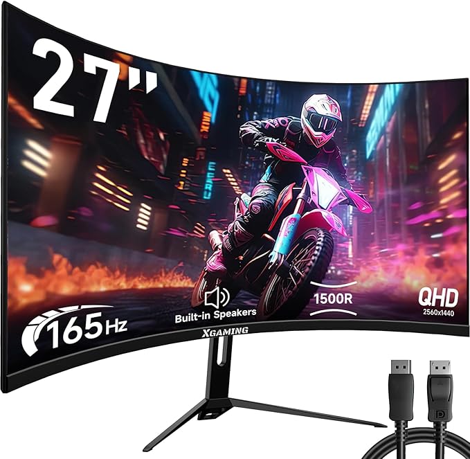 Amazon.com: memzuoix 27-Inch Gaming Monitor, 144Hz, QHD 2560x1440p, 1ms ...