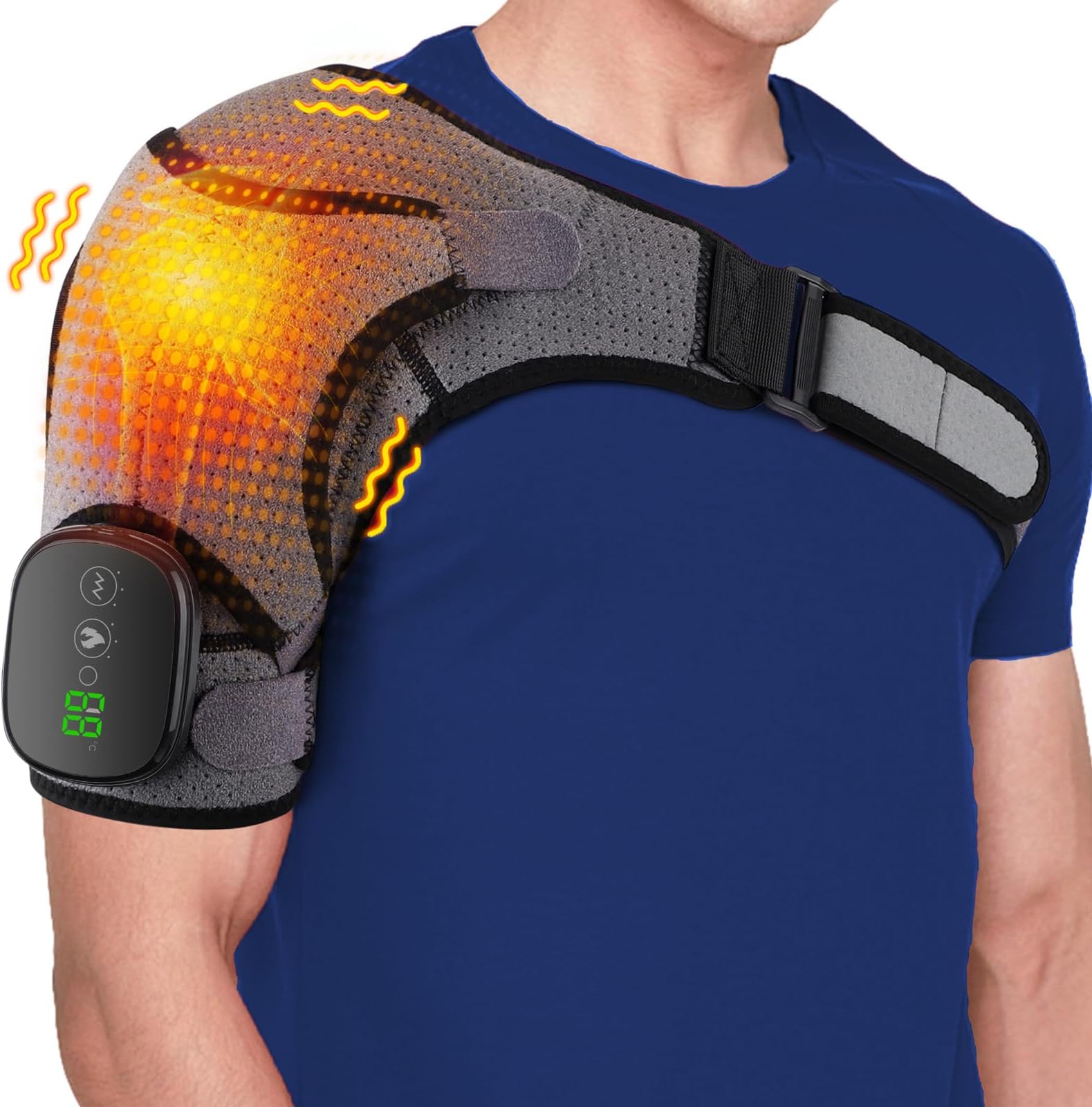 Amazon.com: Heated Shoulder Wrap with Massage, Cordless Shoulder ...