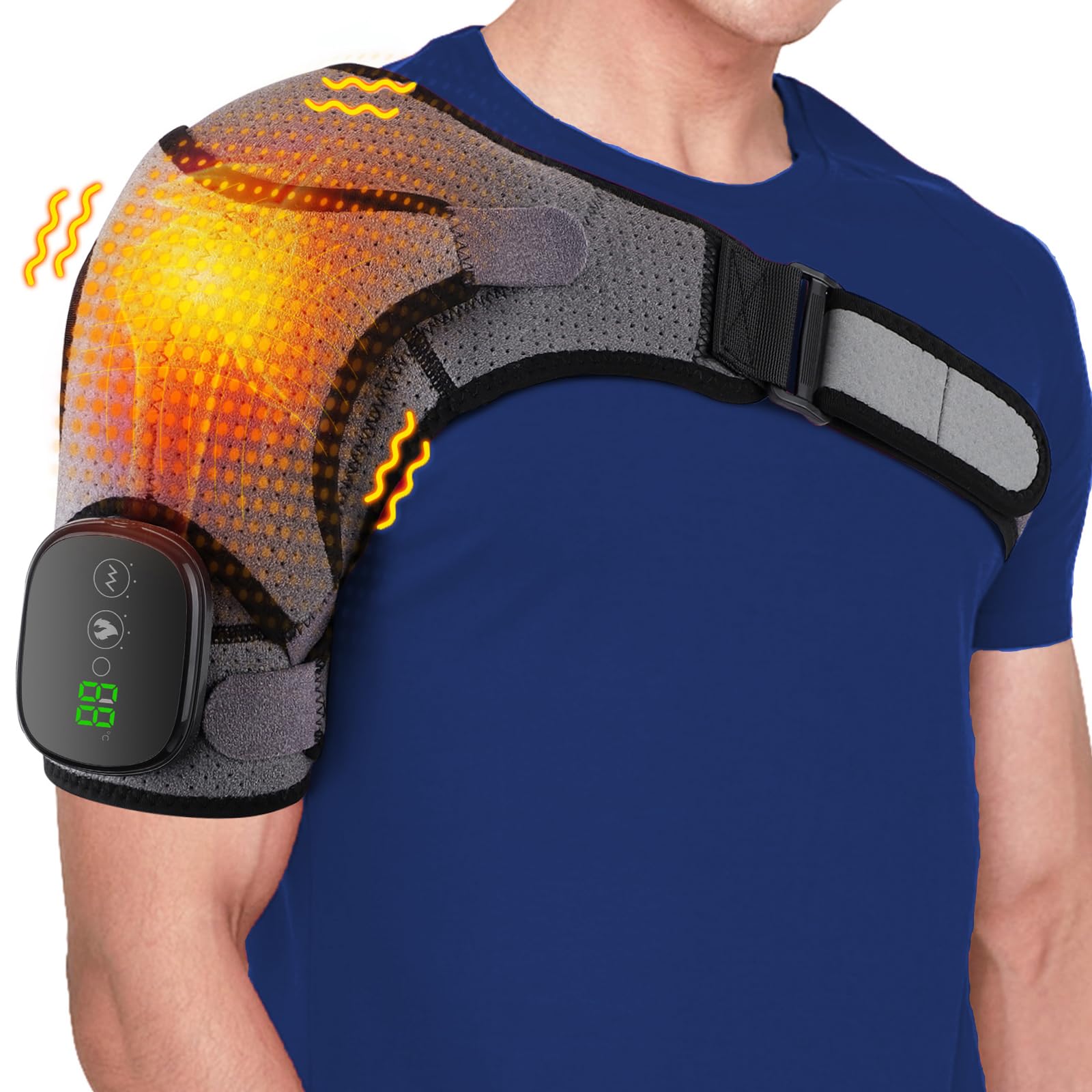 Amazon.com: TIMONHUB Shoulder Heating Pad with Massage, Cordless Heated ...