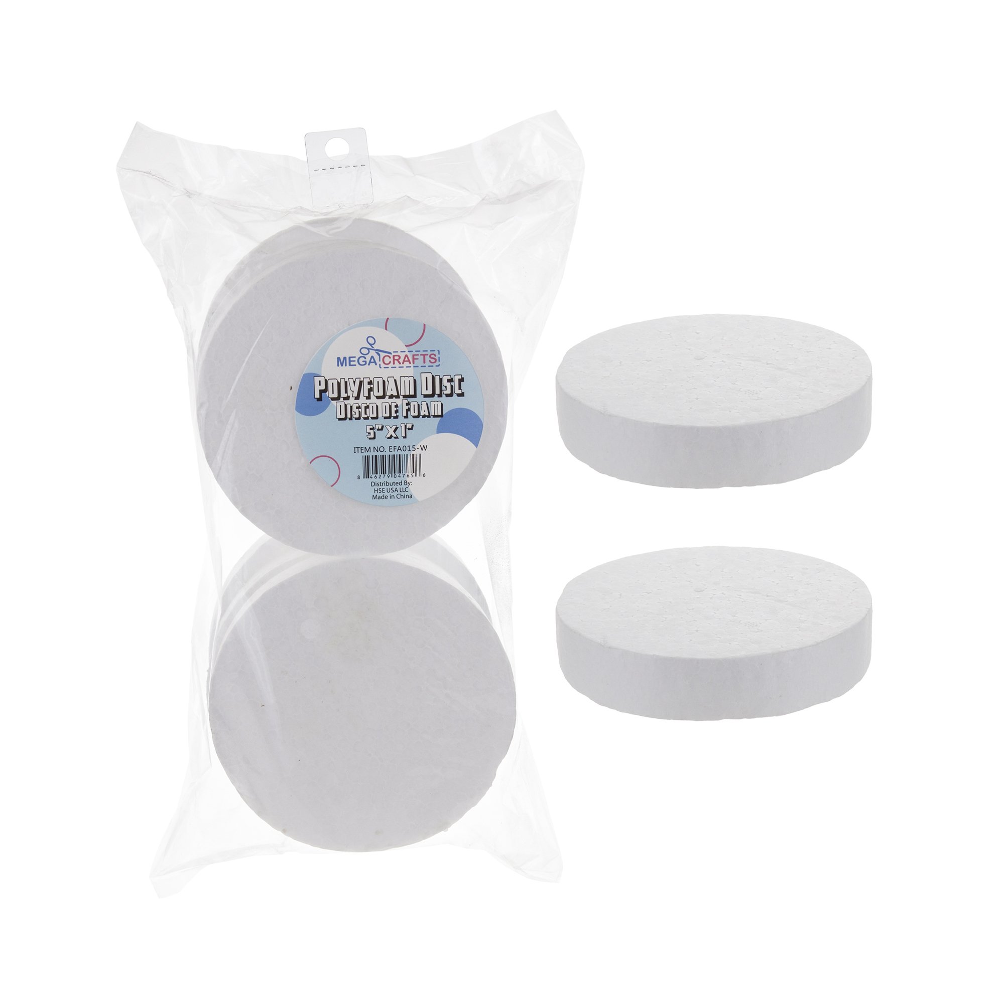 Amazon.com: Mega Crafts 6 pcs White Poly Craft Foam 5 Inch Disc ...