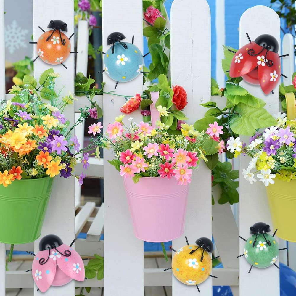 Snapklik.com : Cute Ladybugs Outdoor Wall Decor, 3D Metal Wall Art ...