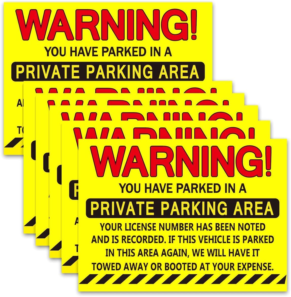 Amazon.com : Private Parking Violation Stickers"Warning - You Have ...