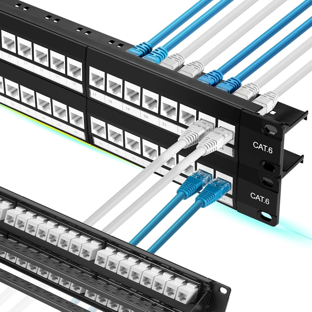 $12/mo - Finance Rapink Patch Panel 48 Port Cat6 with White Inline ...