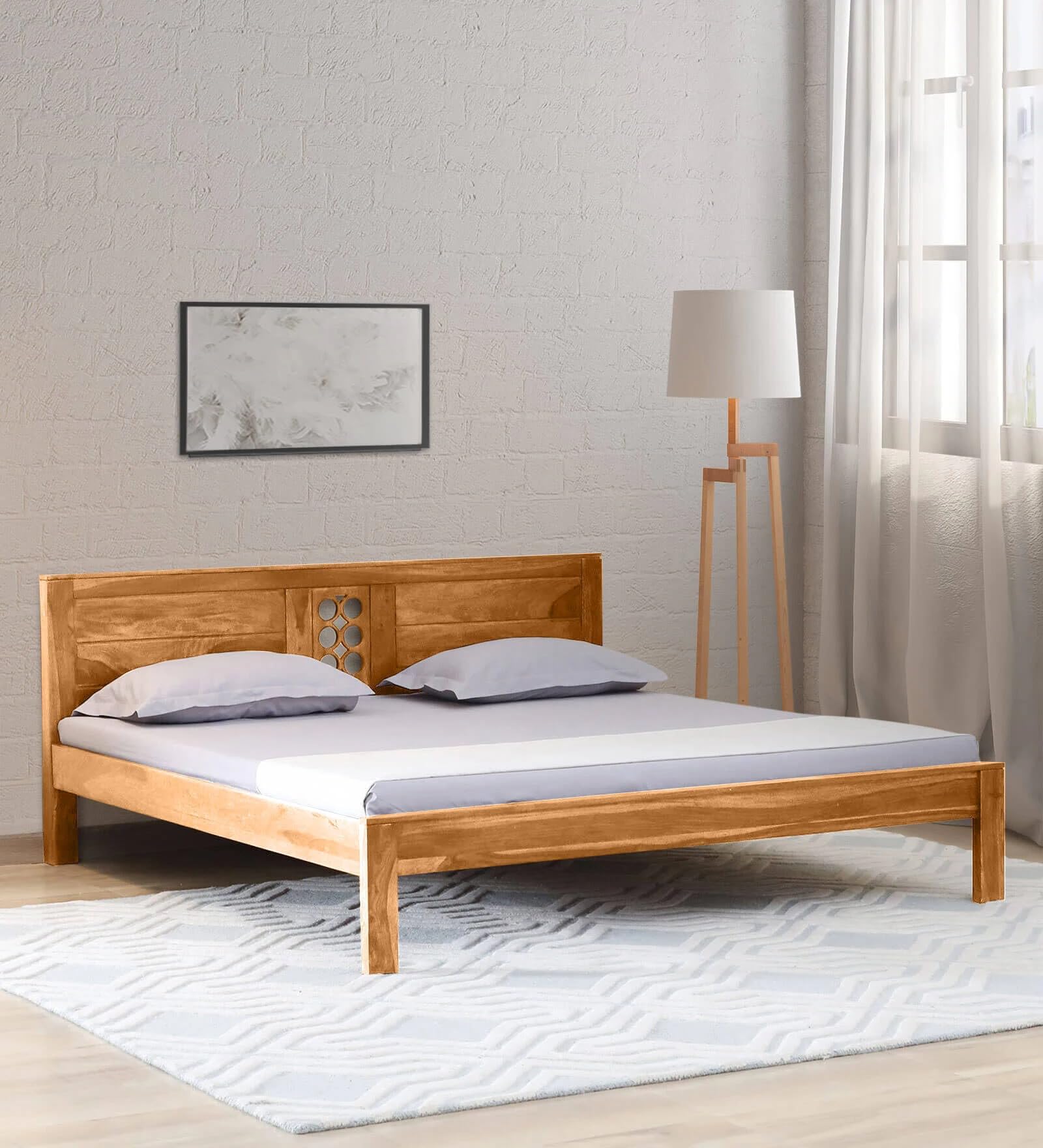 Ferrovilla Queen Size NNS5 Sheesham Wood Low Floor Bed for Bedroom ...