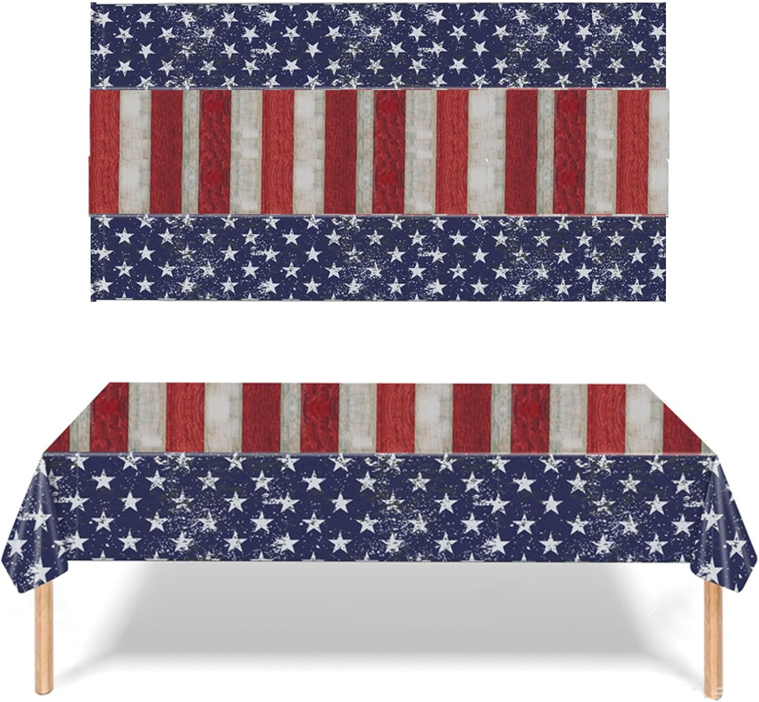 Amazon.com: COLAYERIST Old Looking Flag 4th of July Tablecloth ...