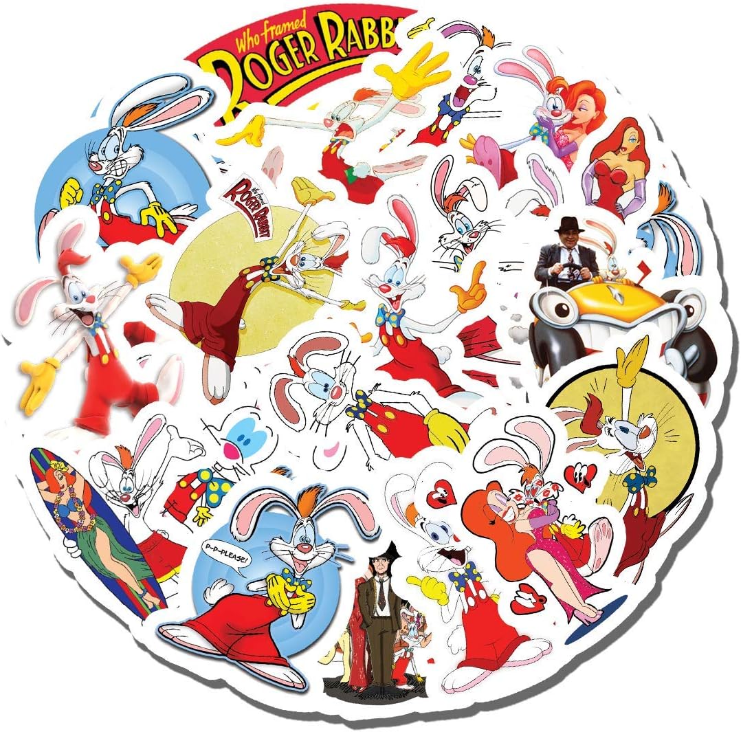 Amazon.com: 20 PCS Stickers Pack Roger Aesthetic Rabbit Vinyl Colorful ...