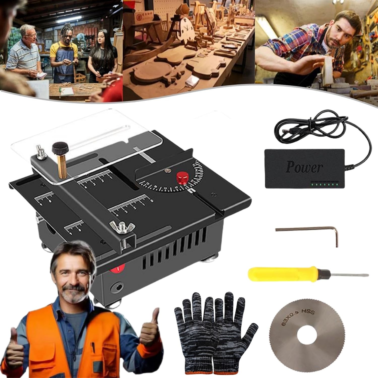 Mini Multi-functional Table Saw, 2025 New Portable Liftable Mini Table ...