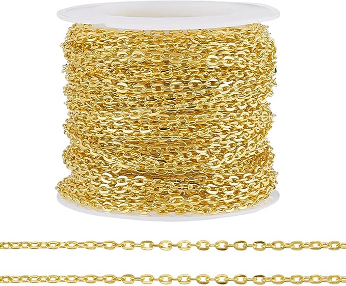 Amazon.com: PH PandaHall 33 ft Necklace Chains 2.2mm Golden Iron Cross ...