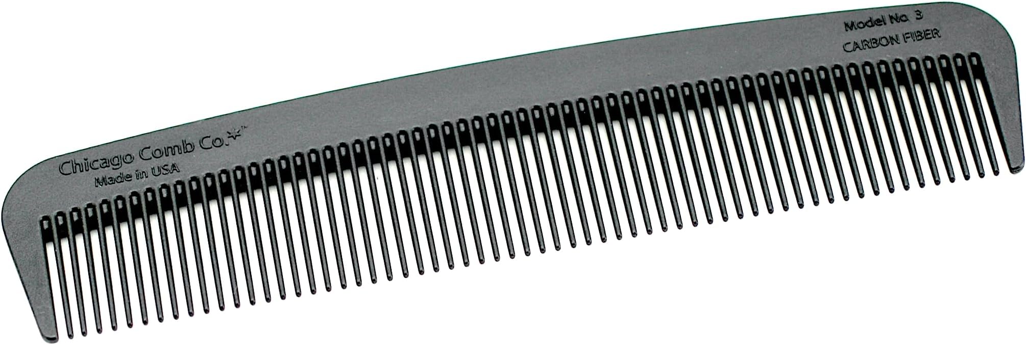Amazon.com : Chicago Comb Model 1 Carbon Fiber, Made in USA, smooth ...