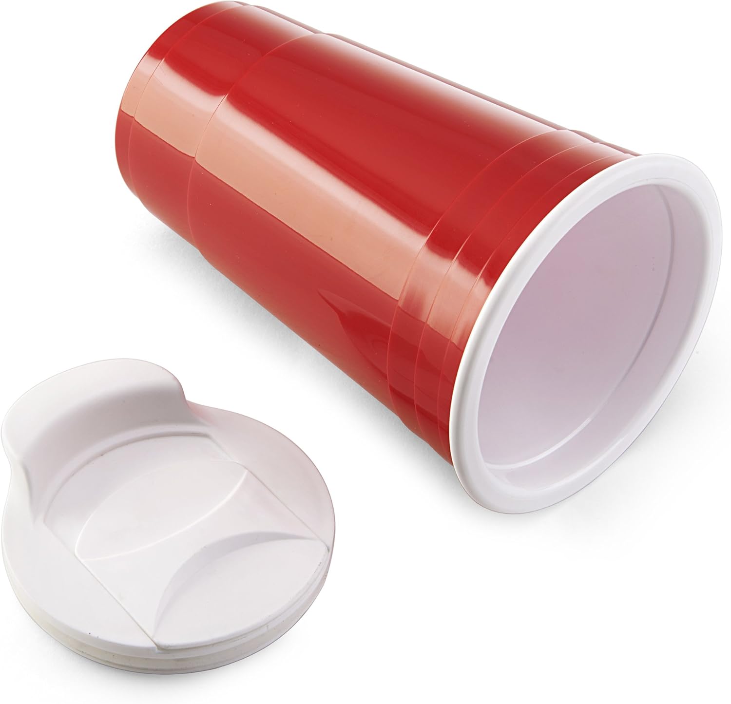 Design for Living Double Wall Party Cup with Lid, 30-Ounce, Red ...