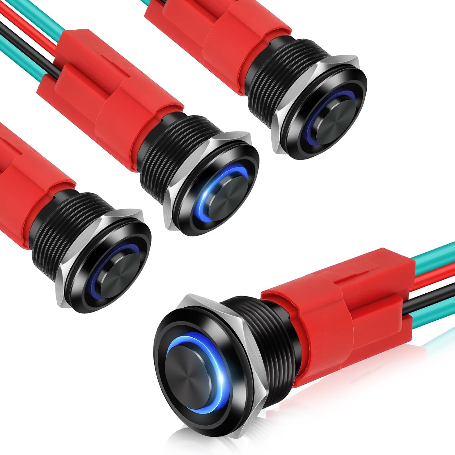 Linkstyle Latching Push Button Switch 4PCS, 19mm Micro DC ON-Off Switch ...