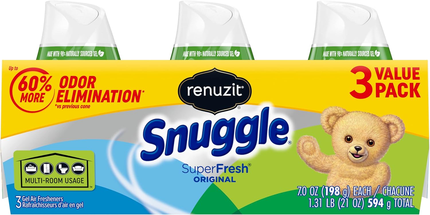 Amazon.com: Renuzit Snuggle Gel Air Freshener, SuperFresh Original, 7 Ounce, 3 Count : Automotive