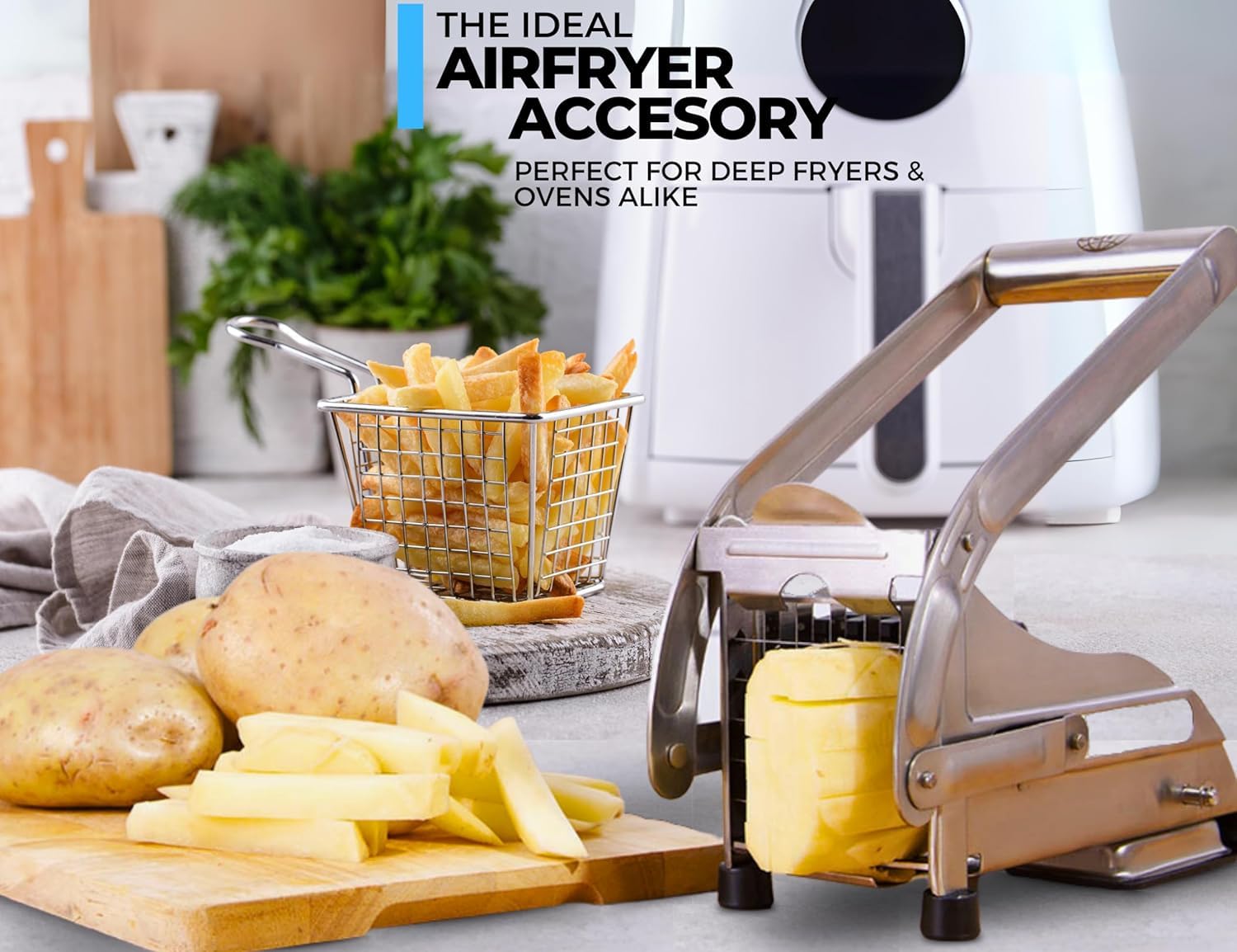 Stainless Steel Potato Chipper, Portable Potato Chipper and French Fry ...