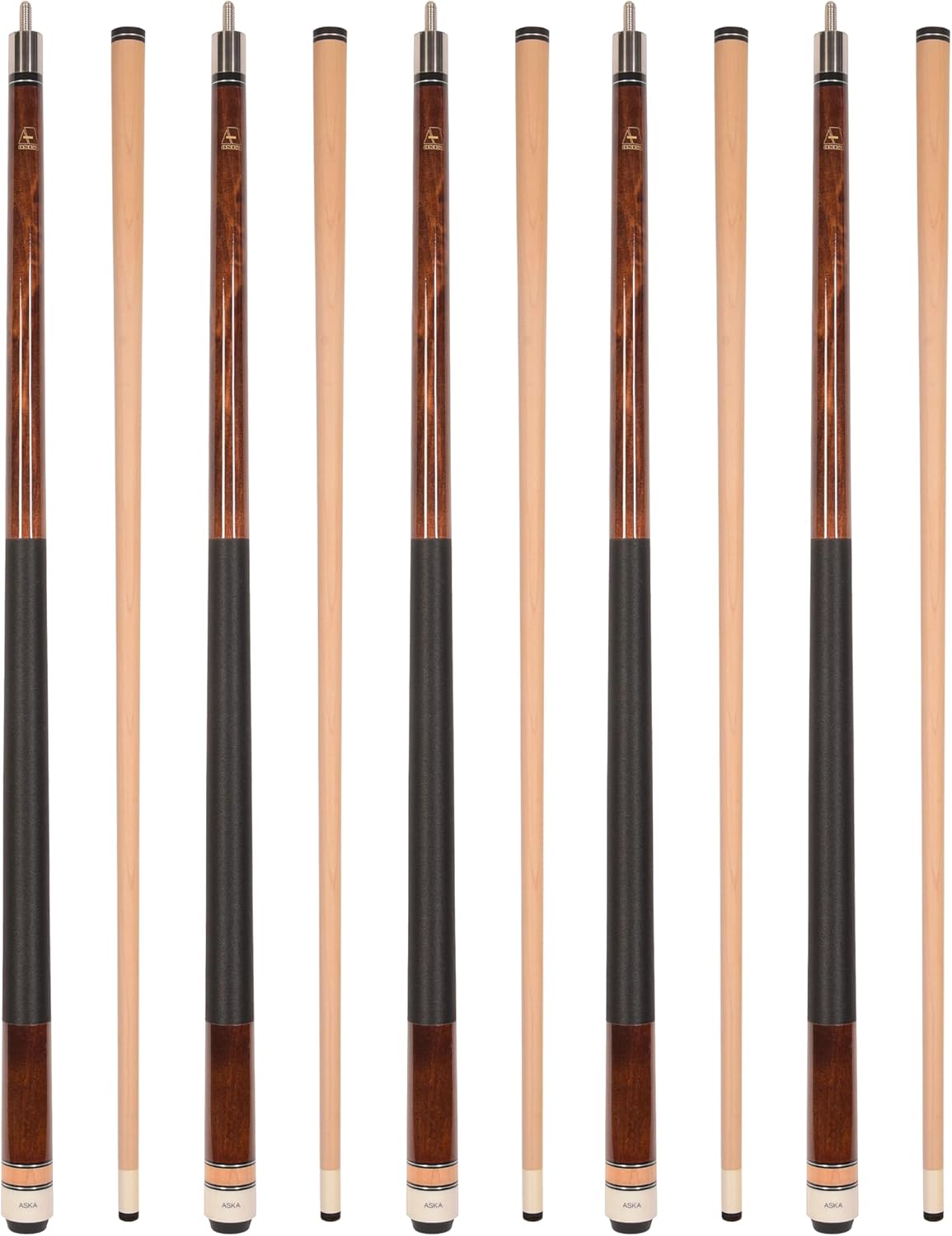 Lot Aska Billiard Pool Cues, 2-Piece Construction, 5/16x18 Joint, 58 ...