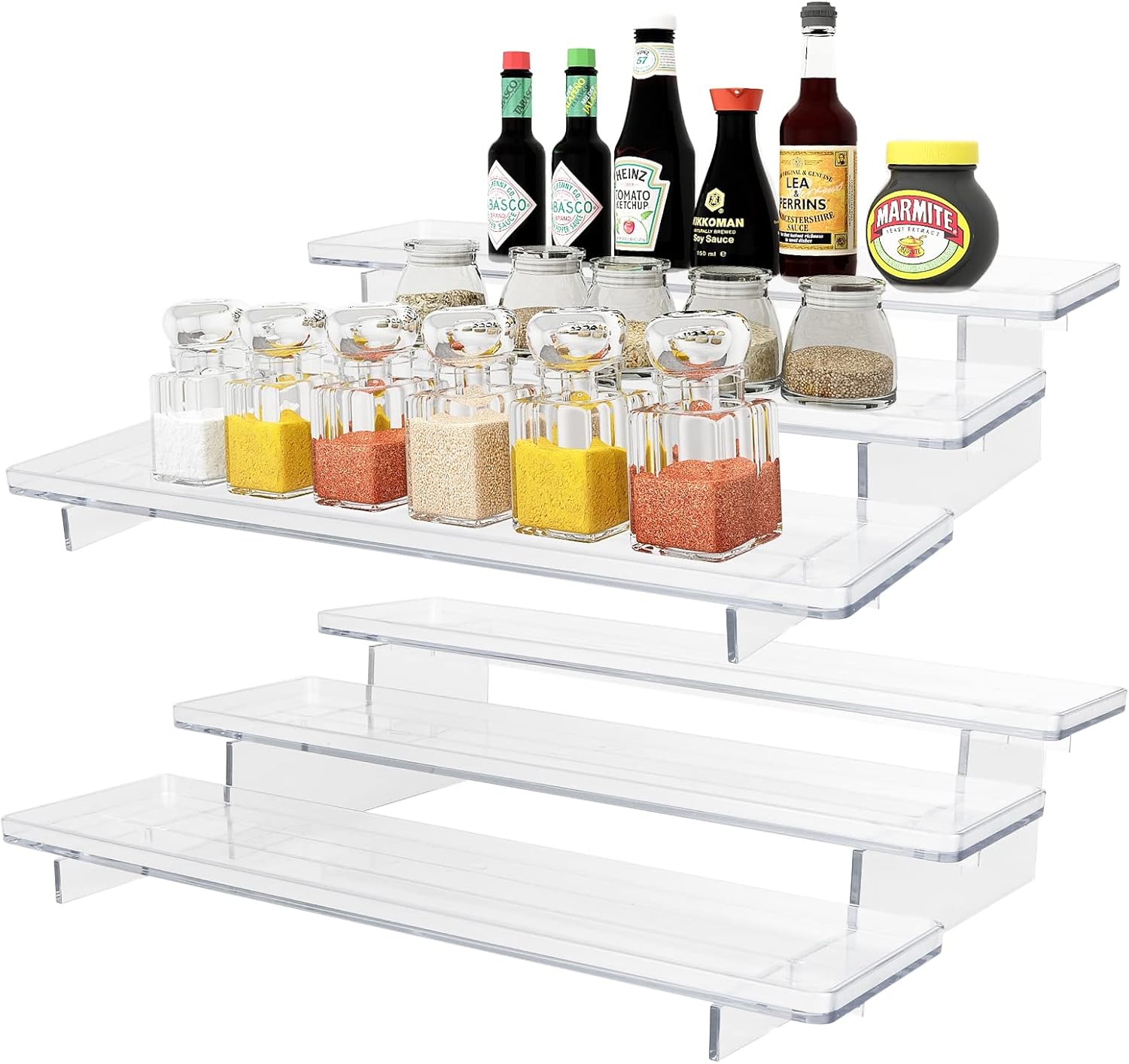 Amazon.com: Lahien Plastic Kitchen 3-Tier Spice Rack Holder, Storage ...